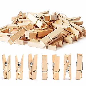 Mini Clothes Pins for Photo, Mini Clothespins, Wooden Small Clothes Pin, Tiny Decorative Clothespin for Little Baby Shower Photos Clips Pictures Crafts Display, Pack of 120