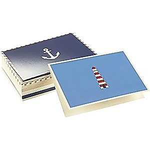 48 Pack All Occasion Assorted Blank Note Cards Greeting Card Bulk Box Set - Nautical Sea with Envelopes Included 4 X 6 Inches