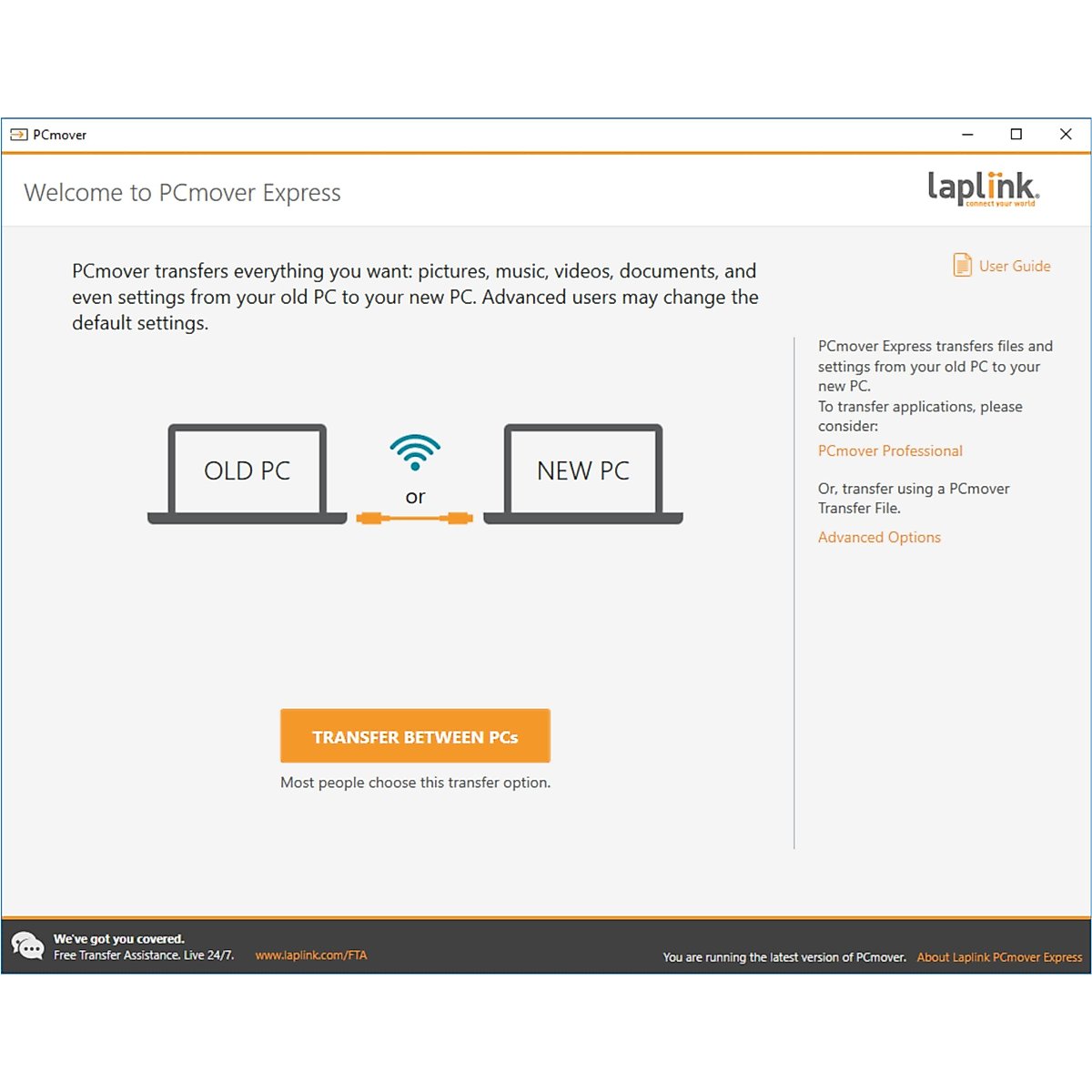 Laplink Easy Transfer Cable for Windows, Includes PCmover Express Software and Ethernet PC to PC Cable, Single Use License, Transfers Files, Settings, and User Profiles. Compatible with Windows 11
