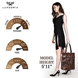 LUXEORIA Genuine Leather Tote Bag for Women Shoulder Handbag Swanky Deep Brown