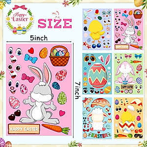 LINAYE 36 Sheets Easter Crafts Stickers for Kids Toddlers - Make Your Own Easter Stickers, Easter Basket Stuffers for Kids Toddlers Easter Treats Gifts for Kids Easter Activities Party Favor Supplies
