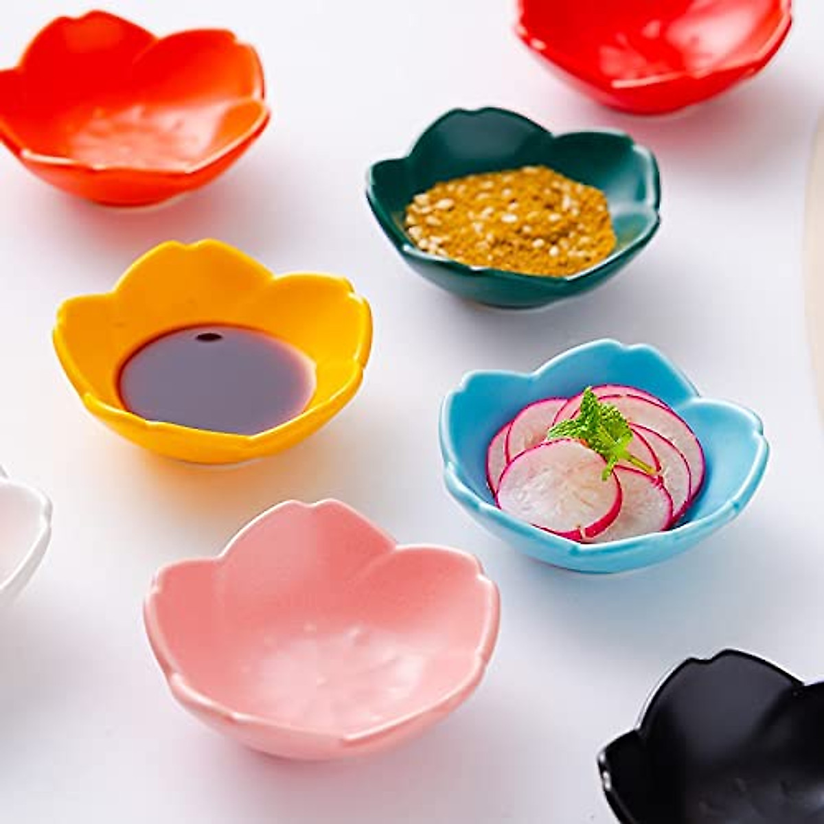 Seasoning dish Ceramic Sauce Bowl Mini Kitchen Utensils Dip Bowl Trinket Seasoning Plate For Ice Cream Fruit Sala Kitchen Tableware Tapas Trays (Color : B) (G)