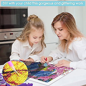 Pavemlo 5D Diamond Art Kits for Adults White Dress Girl, Full Drill Diamond Art Angel Pictures Paint with Diamonds, DIY Cross Stitch Jewel Art Rhinestone Craft for Home Wall Decor 12X16 Inch