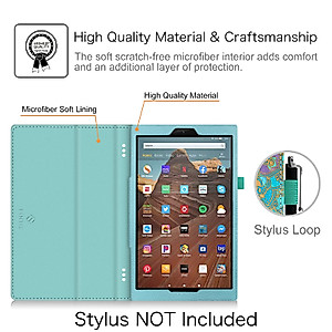 Fintie Folio Case for Amazon Fire HD 10 Tablet (Compatible with 7th and 9th Generations, 2017 and 2019 Releases) - Premium PU Leather Slim Fit Stand Cover with Auto Wake/Sleep, Shades of Blue