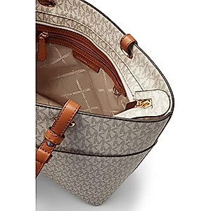 Michael Kors Bedford Medium Top Zip Pocket Tote Vanilla/Acorn One Size