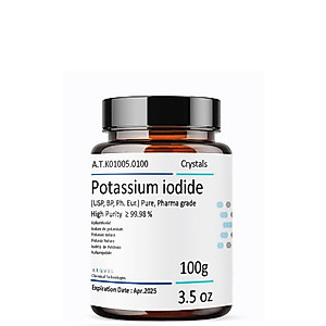 Potassium Iodide, High Purity USP Crystals/Powder, 100%, 100 Grams