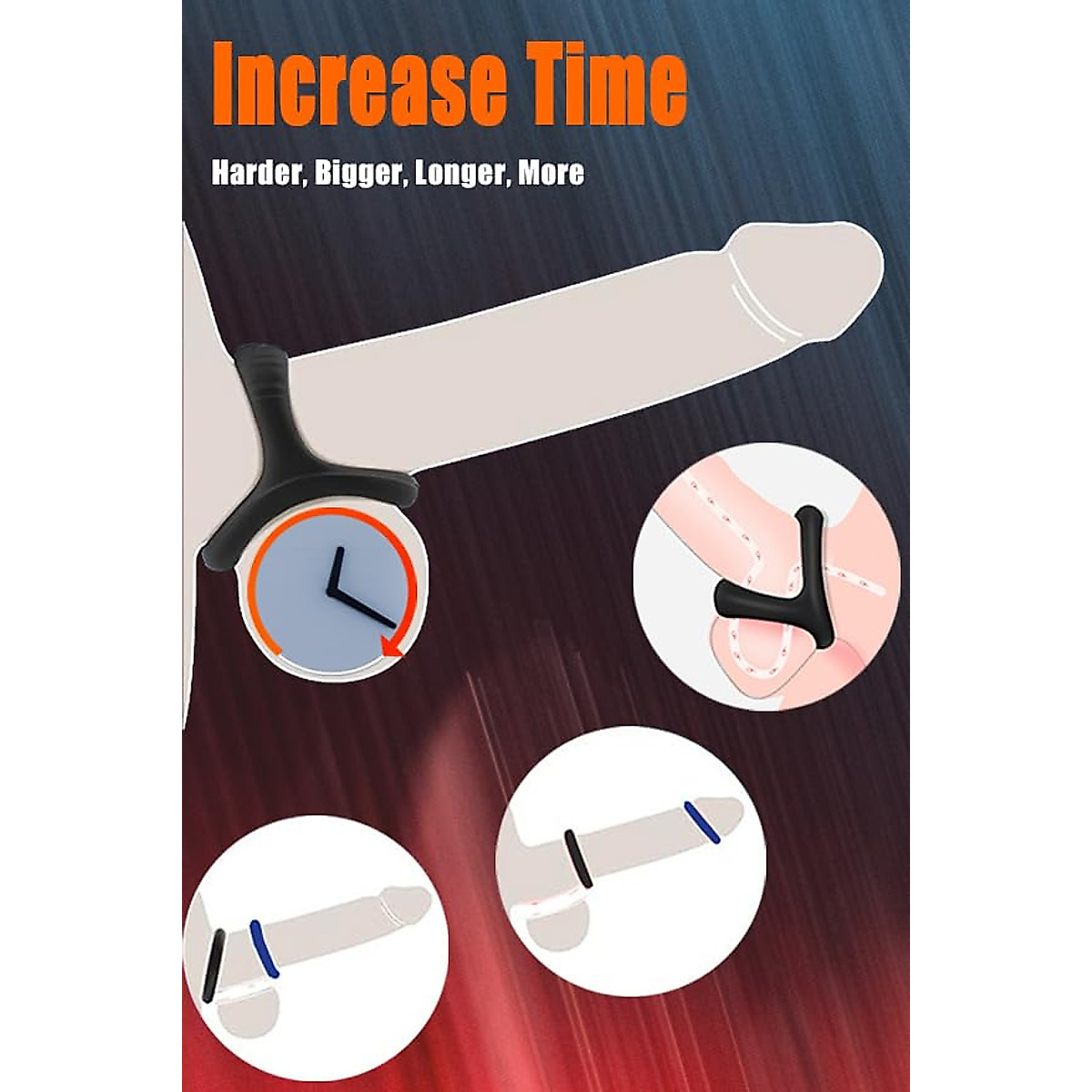 Aurbar Penis Rings,10 Piece Cock-Ring Set,4 Styles 3 Colors Male-Sex-Toy,Adult Toys,Couples Sex-Toys-for-Men - Black,Blue,Clear (Black,Blue,Clear)