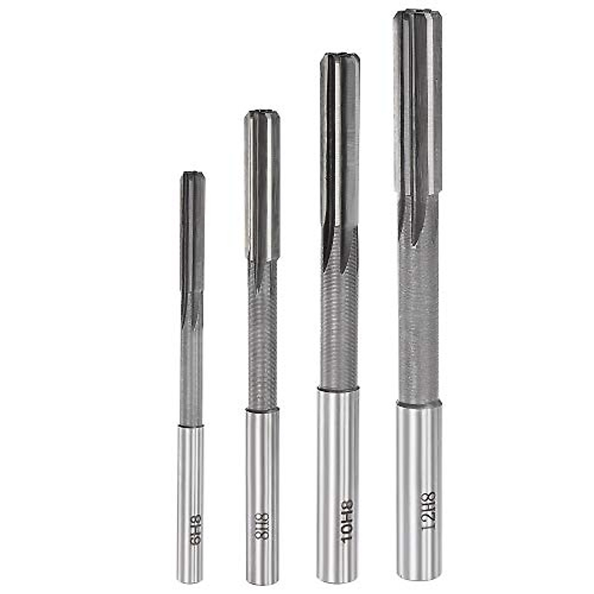 uxcell Chucking Reamer Set Lathe Machine Reamer Straight Flute Milling Cutter High Speed Steel H8 Tolerance (6mm 8mm 10mm 12mm) 4pcs