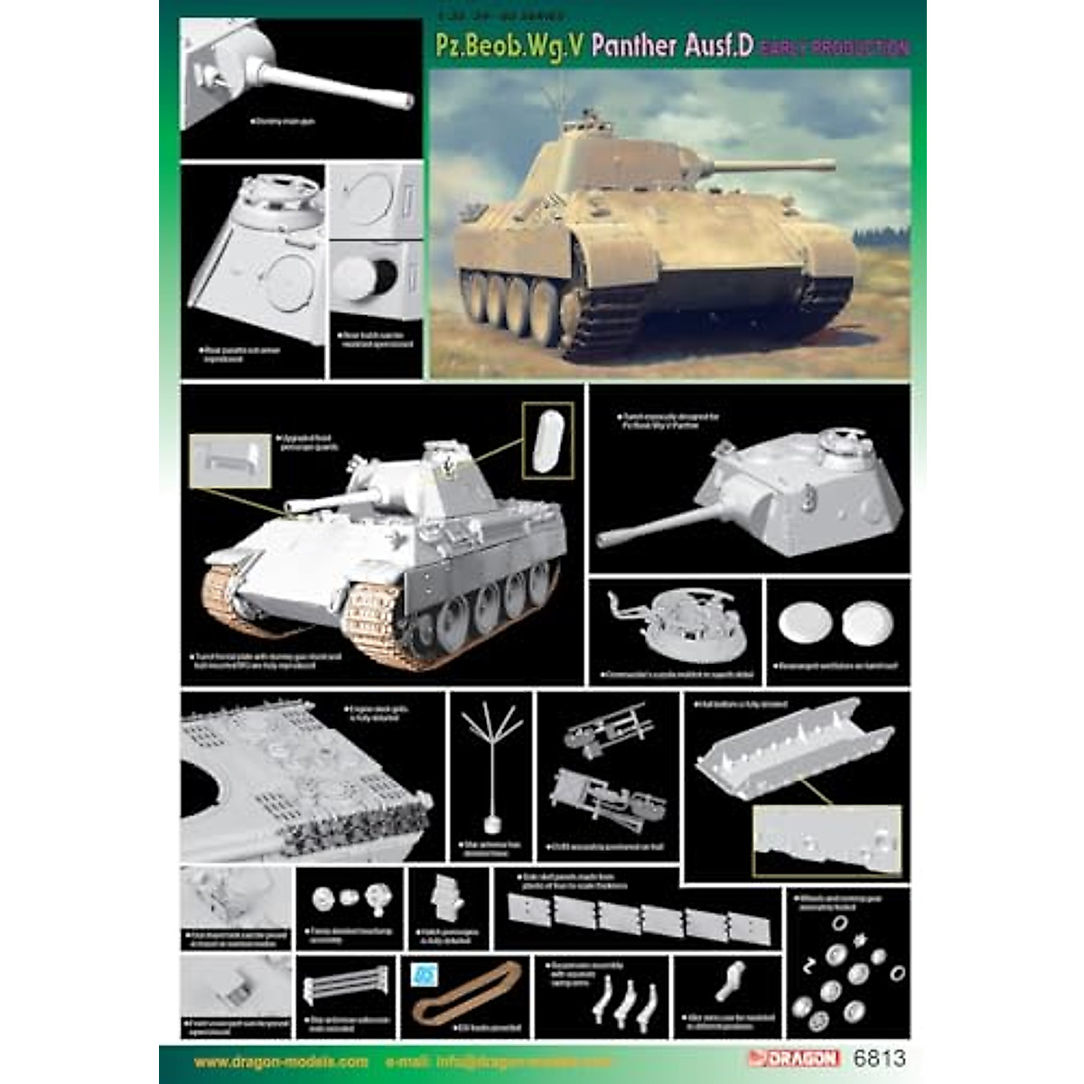 Dragon Models 1/35 Pz.Beob.Wg.V Ausf.D Early Production Military Vehicle Kit