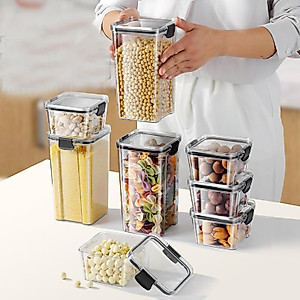 TeoYes Home Storage Jars Clear Multifunctional Airtight Damp-proof Storage Jars with Lids Kitchen Storage Tank (C1,460ML)