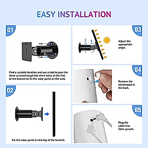 Ayotu Weatherproof Solar Panel for Stick Up Cam Battery/Plug-in 3rd Gen/2nd Gen & Spotlight Cam Battery, 3.8M/12ft Charging Cable with Wall Mount (NOT Include Camera),Black