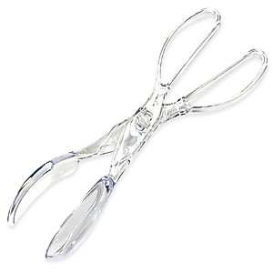 Chef Craft Premium Salad Scissor Tongs, 11 inches in length, Clear