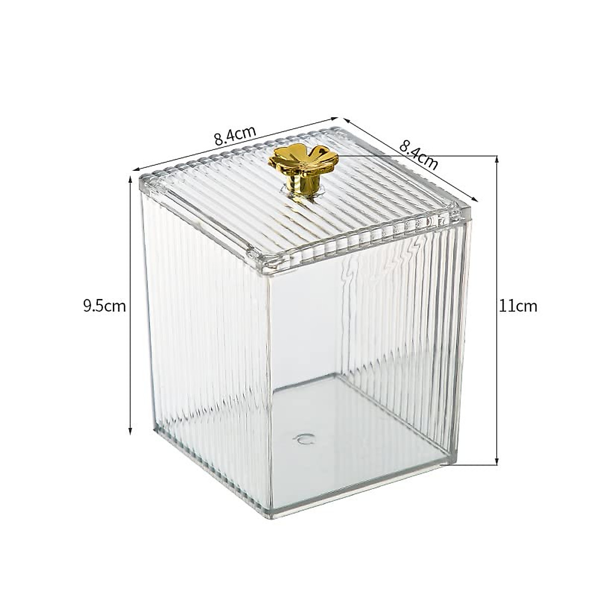 Chris.W Set of 3 Fancy Cotton Swab Holder Dispenser, Cosmetic Canister Jar Box with Lid, Cotton Ball Canister Jar, Apothecary Storage Organizer Jars, Makeup Organizer for Bathroom Home Storage Organizer