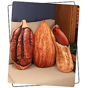 Whlo4U Simulation Almond Plush Pillow, Almond Stuffed Plush Throw Pillow, Home Sofa Decoration, Birthday Christmas Funny Gift for Kids Adults