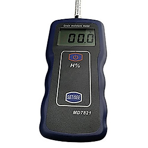 Grain Moisture Meter Integrated Grains Moisture Tester for 9 Grains Moisture Testing Wheat, Millet, Rice, Corn, Un-husked and Husked Rice MD7821 (Test 9 kinds of Grains)
