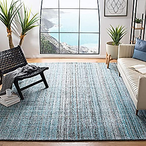 SAFAVIEH Abstract Collection 9' x 12' Light Grey ABT141E Handmade Premium Wool & Viscose Area Rug