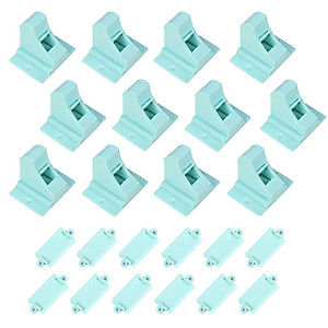 24 Locks + 4 keys - 12 Pack White Magnetic Cabinet Locks Bundle with 12 Pack Blue Magnetic Cabinet Locks