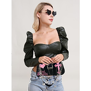 JeVenis Black Pink Y2K Purse Y2K Tote Bag Punk Gothic Tote Purse Y2k Crossbody Bag Y2k Shoulder Bag for Womens Girl