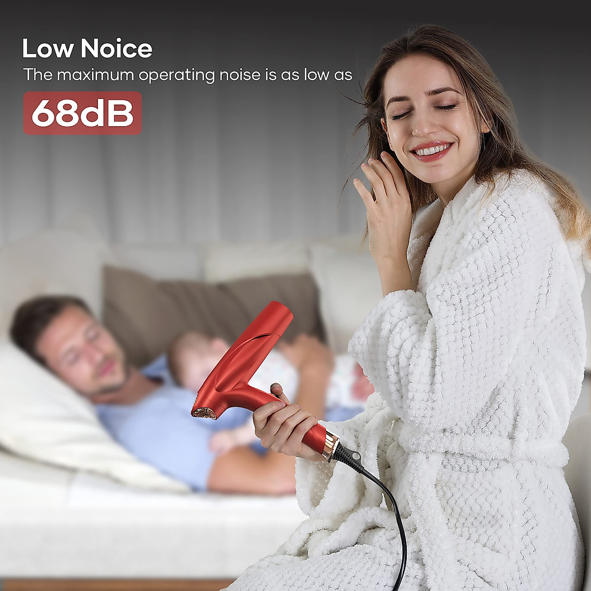 Hair Dryer, 110000 RPM Professional Positive and Negative Ionic Blow Dryer Brushless Motor for Fast Drying Low Noise, 3 Speed/4 Temperature with Magnetic Nozzle for Home, Travel, Salon