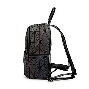 Orita Geometric Backpack Luminous Holographic Backpacks Lattice Design Travel Shoulder Bag Flower Geometric
