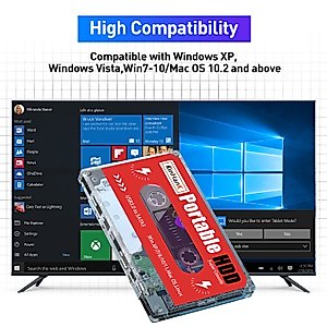 Kinhank 2TB External Hard Drive,Retro Game Console with 120000+Games,Retro Game Console HDD,Batocera 33 Emulator Console for Laptop/PC/Windows/Mac OS,Compatible with Most Emulators,USB 3.0
