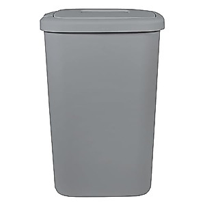 FGriD 13.3 Gallon Trash Can, Plastic Touch Top Kitchen Trash Can, Grey