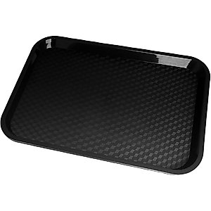 Cambro 1418FF110 Black 14" x 18" Fast Food Tray - Dozen