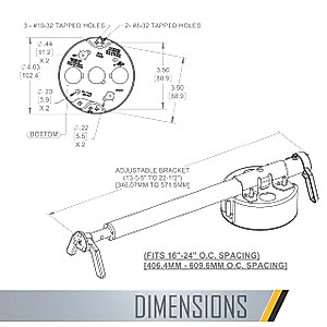 Hubbell Raco 936 4 in. Round Retro-Brace Ceiling Fan-Rated Support, 4 in, Gray