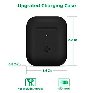 Wireless Charging Case Compatible with AirPods 1 2，Air pods Charger Case Replacement with Bluetooth Pairing Sync Button，no Aipods