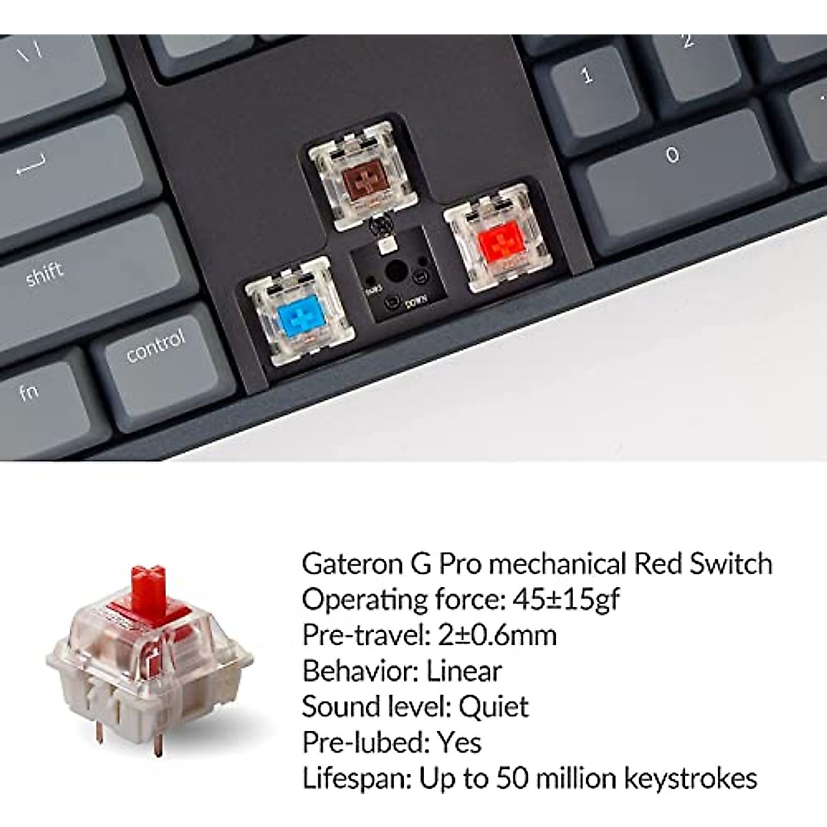 Keychron K10 RGB Full Size Layout Hot-Swappable Mechanical Keyboard for Mac Windows, Multitasking 104-Key Bluetooth Wireless/USB Wired Gaming Keyboard with Gateron G Pro Red Switch Aluminum Frame