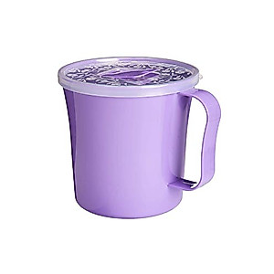 Zilpoo 6 Pack - Soup Mug with Vented Lid and Handle 20 Ounce | Plastic Microwaveable Oatmeal Cereal Cup with Cover | Microwave Safe Lidded Bowl