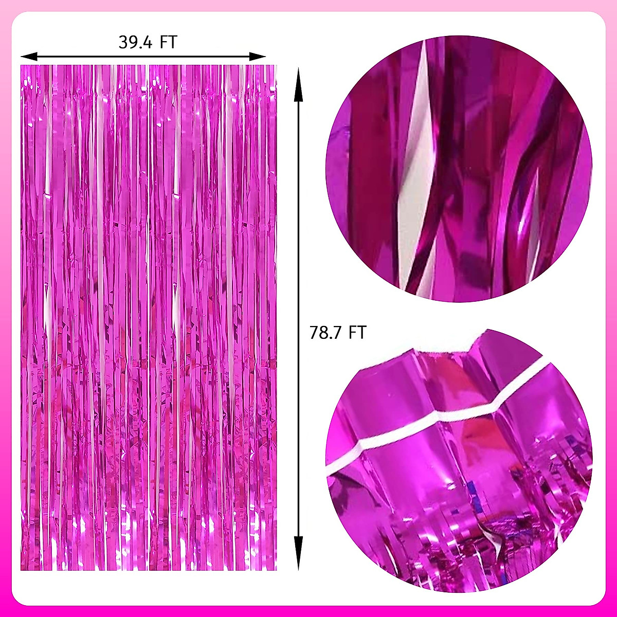 HOMEZZO Mean Girls Party Decorations - That's So Fetch Felt Banner, Hot Pink Tinsel Curtain, Lip Balloon for Y2K Hot Pink Bridal Shower Wedding Girls Birthday Bachelorette Party Supplies