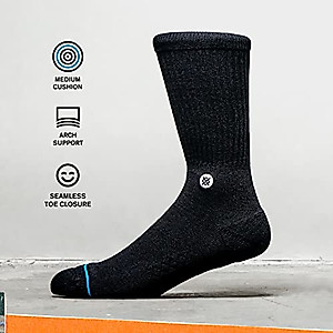Stance Terrace Crew Socks (Large, Black)