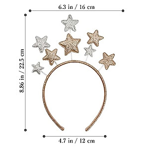 Minkissy Glitter Star Headband Star Headpiece Halloween Headband Funny Hairband Christmas Party Headwear Holiday Festival Hair Accessories for Girls Kids Women