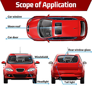 ZXMOTO 13Ft Headlight Sealant Retrofit Refit Butyl Rope Rubber Glue Reseal for Car Headlamps Window Door Windshield (1 Piece)