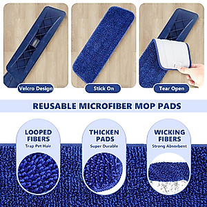 Spray Mop Wet Dry Mop for Floor Cleaning, Microfiber Dust mop Hardwood Flat Floor Mop, Wet Spray Mop with 4 Reusable Washable Pads for Home Commercial Hardwood Laminate Vinyl Wood Tile Floors