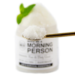 Mojo Spa Make Me a Morning Person Face and Body Scrub for Women and Men, Deep Moisturizing Facial and Full Exfoliating Skincare with Peppermint and Rosemary Scent, Sugar Based Exfoliator, 10 oz.
