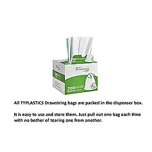 TYPLASTICS Tall Kitchen Drawstring Trash Bags 13 Gallon (200 Count)