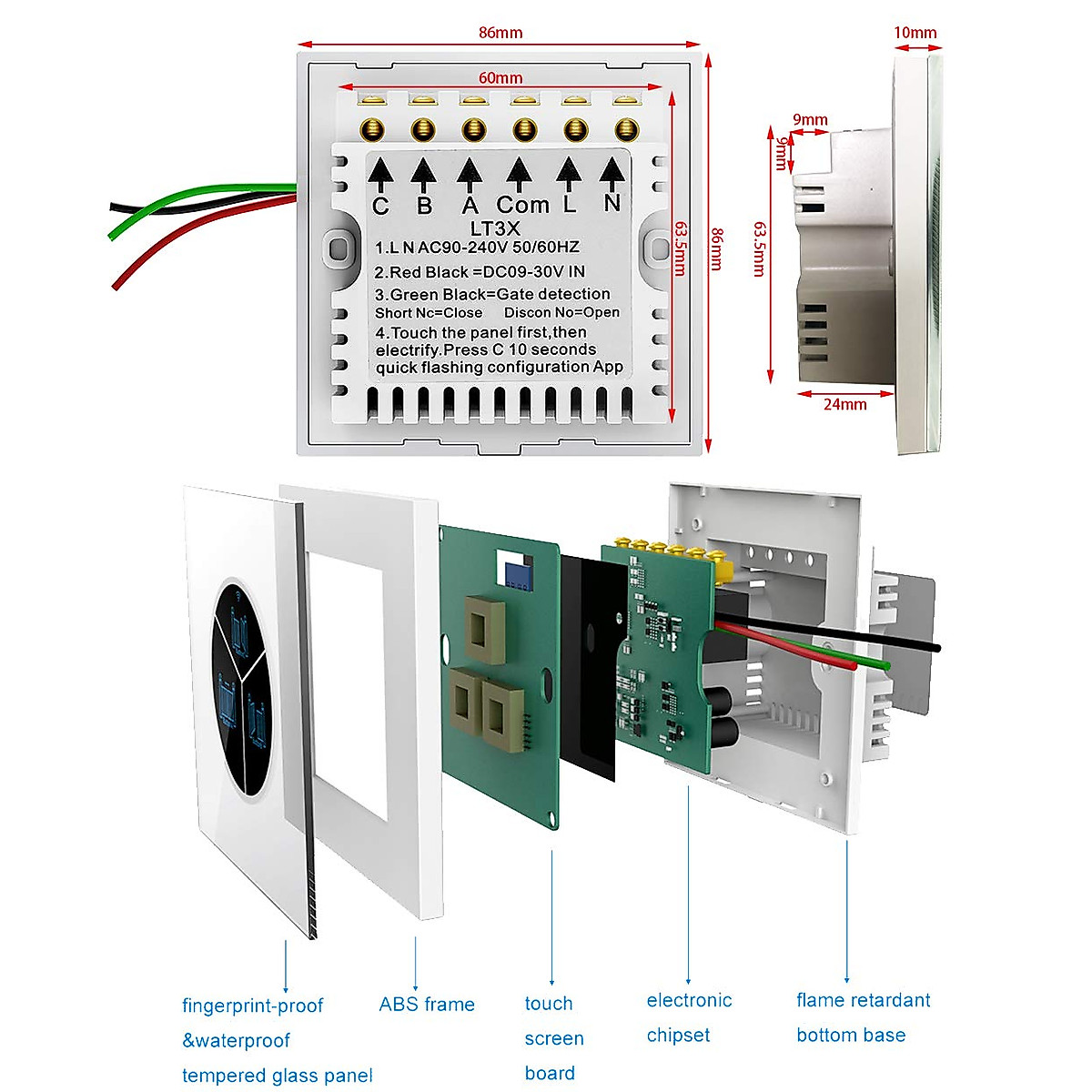 Wireless Garage Door Opener Remote WiFi Switch Universal Controlled by Smartphone for Automatic Gate Opener System (Without Door Sensor)