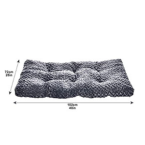 Amazon Basics Plush Pet Bed and Dog Crate Pad, Large, 40 x 27 x 3.5 Inches, Gray Swirl