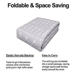 LIVEBOX Washable Grey 2.5x8 Runner Rug Non-Slip for Entryway, Neutral Moroccan Kitchen Rug Long Hallway Rug Runner, Boho Geometric Low-Pile Carpet Throw Rug for Bathroom Laundry Room