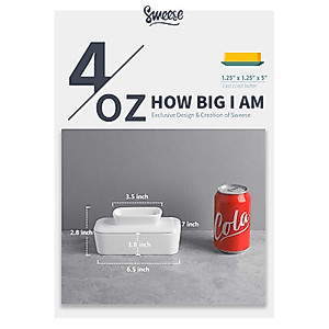 Sweese Porcelain Butter Dish with Water - French Butter Keeper Crock - Perfect for East Coast Butter - Spreadable without Refrigeration, White