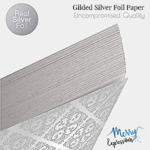 Merry Expressions Black Guest Book & Pen – 9"x7" Hardcover 100 Page/50 Sheets – Silver Foil Gilded Edges for Guests & Visitors to Sign at a Wedding, Funeral or Memorial, Party, Baby or Bridal Shower