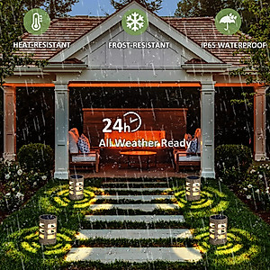 Solar Lights Outdoor Decorative (4pack), Auto-Work Stone Solar Garden Lights, Solar Yard Lights, Solar Pathway Lights, Outdoor Solar Rock Lights Waterproof for Garden Yard Decor Walkway Sidewalk