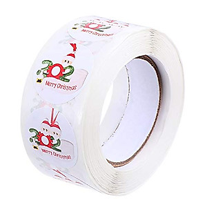 500 Sheets Christmas Snowman Self- Adhesive Stickers Sealing Stickers Roll Christmas Decorations