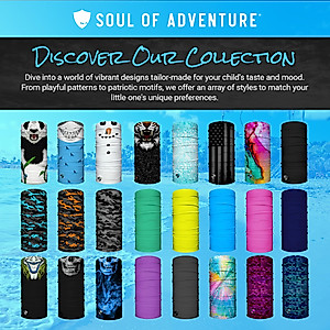 S A Company Kids' Face Shields UPF 30+, Breathable Multipurpose Neck Gaiters for Boys and Girls (Pack of 5 - Animal Kingdom)