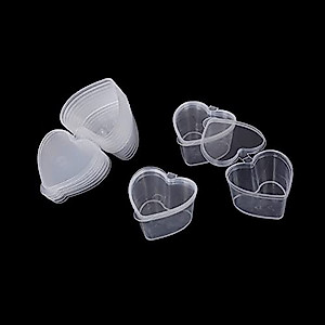 AKOAK 45ml Heart Shape Plastic Storage Box with Cover Transparent Container Organizer Jewelry Earring Spice Storage Box Leakproof Container