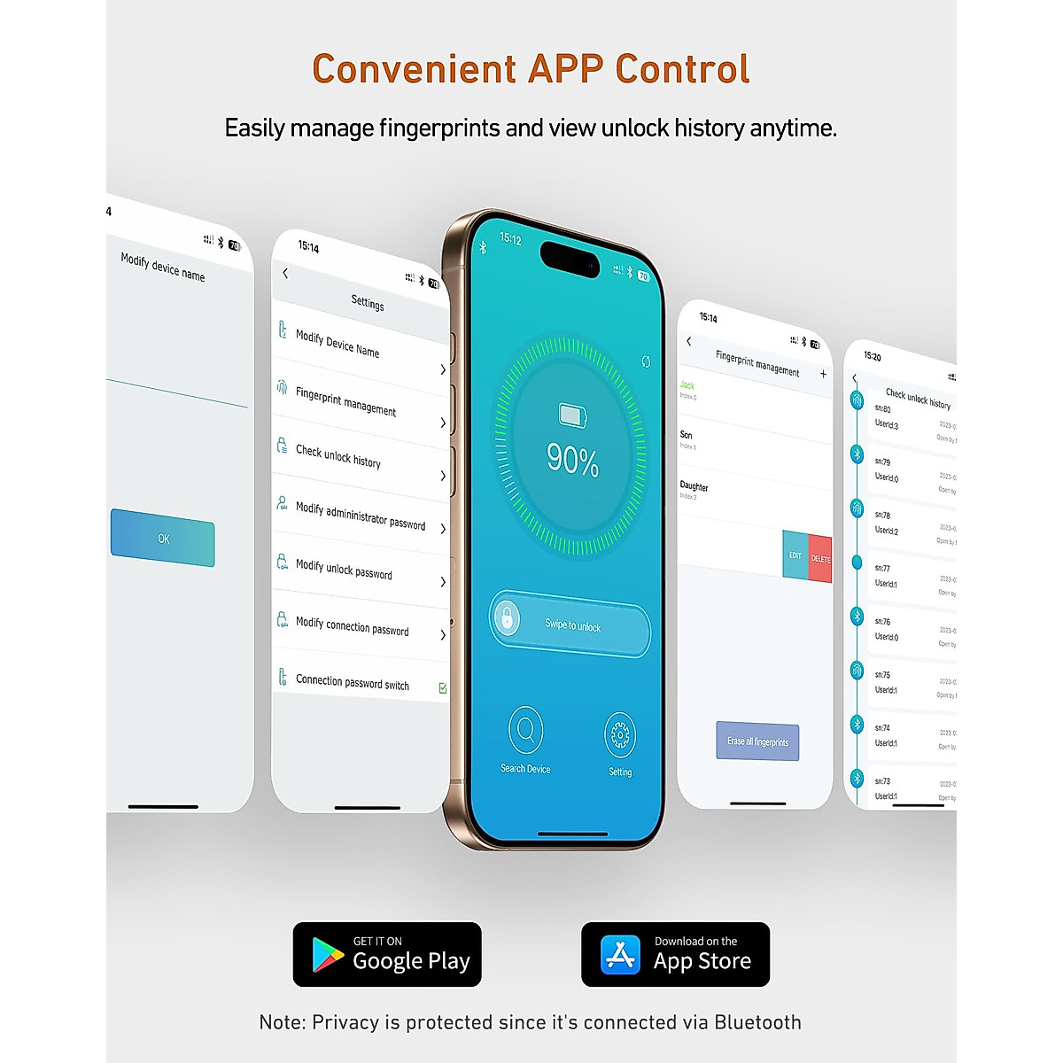 BILLCONCH Smart Gun Safe - Biometric Gun Safe for Pistols with Fingerprint/Full-digital Keypad/Key/Smartphone Lock, Quick-Access Pistol Safe for Beside Nightstand Handgun Safe with LCD/Voice Guide