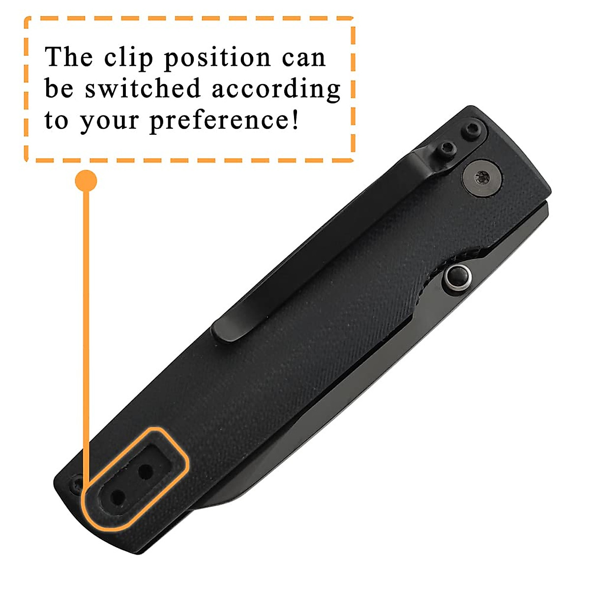 Cool Hand 3.87'' G10 Handle Folding Knife, Sheep Foot Shape Polished Black Ceramic Blade, Liner Lock Mechanism, w/Pocket Clip, EDC Pocket Knives