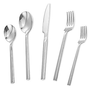 Silverware Set 20-Piece Stainless Steel Flatware Cutlery Set Service for 4, Tableware Utensils Set Includes Knife/Spoon/Fork for Kitchen Home Restaurant Gift, Mirror Polished, Dishwasher Safe Silver